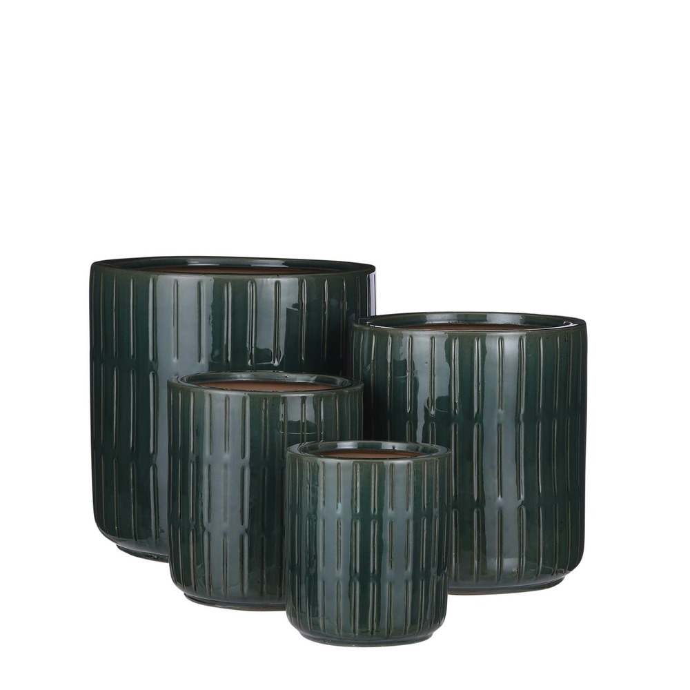 Mica decorations pot de fleurs lars - 29x29x29 cm - céramique - vert ...