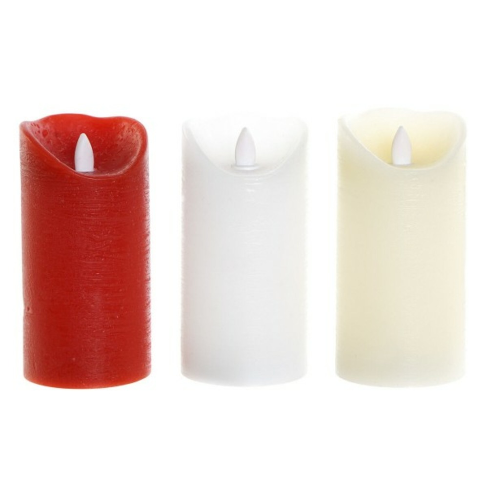 Décoration lumineuse noël rouge beige aluminium blanc cire (NULL,5 x 7 ...