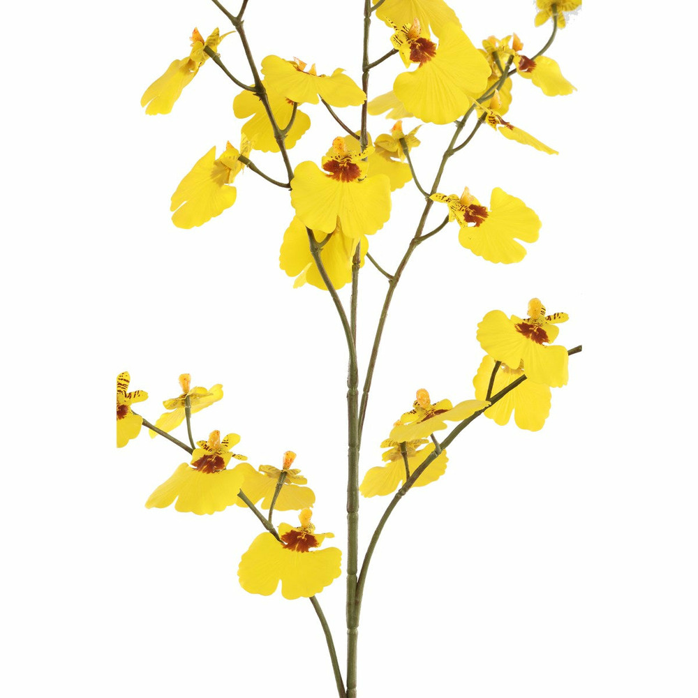 Ptmd fleur artificielle oncidium - 46 x 33 x 99 cm - plastique - jaune ...