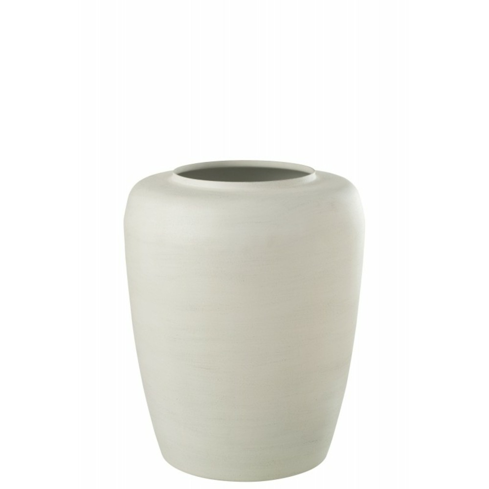 Vase en métal blanc 33x33x44 cm | Truffaut