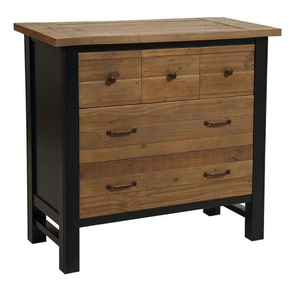 Commode 5 tiroirs mdf noir - rivages interior's | Truffaut