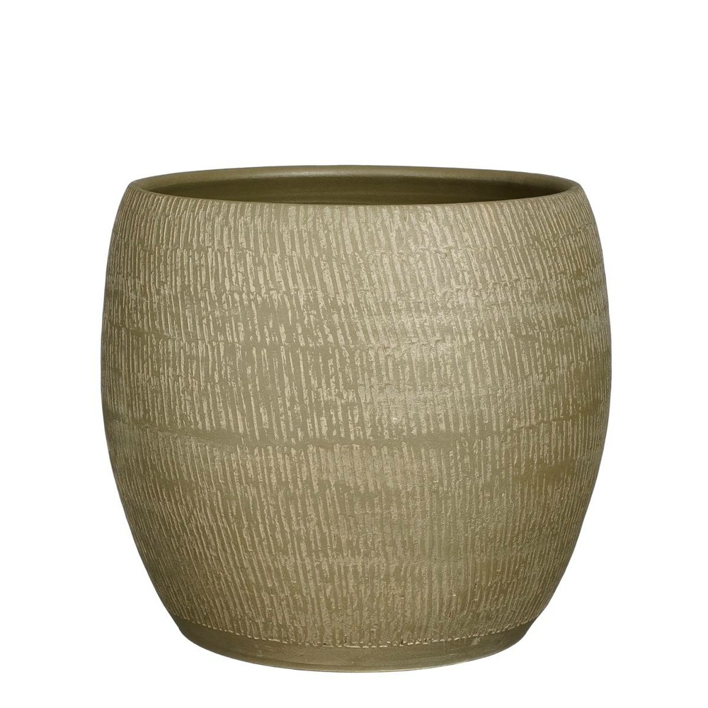 Mica decorations pot de fleur morgan - 33x33x31 cm - terre cuite - vert ...