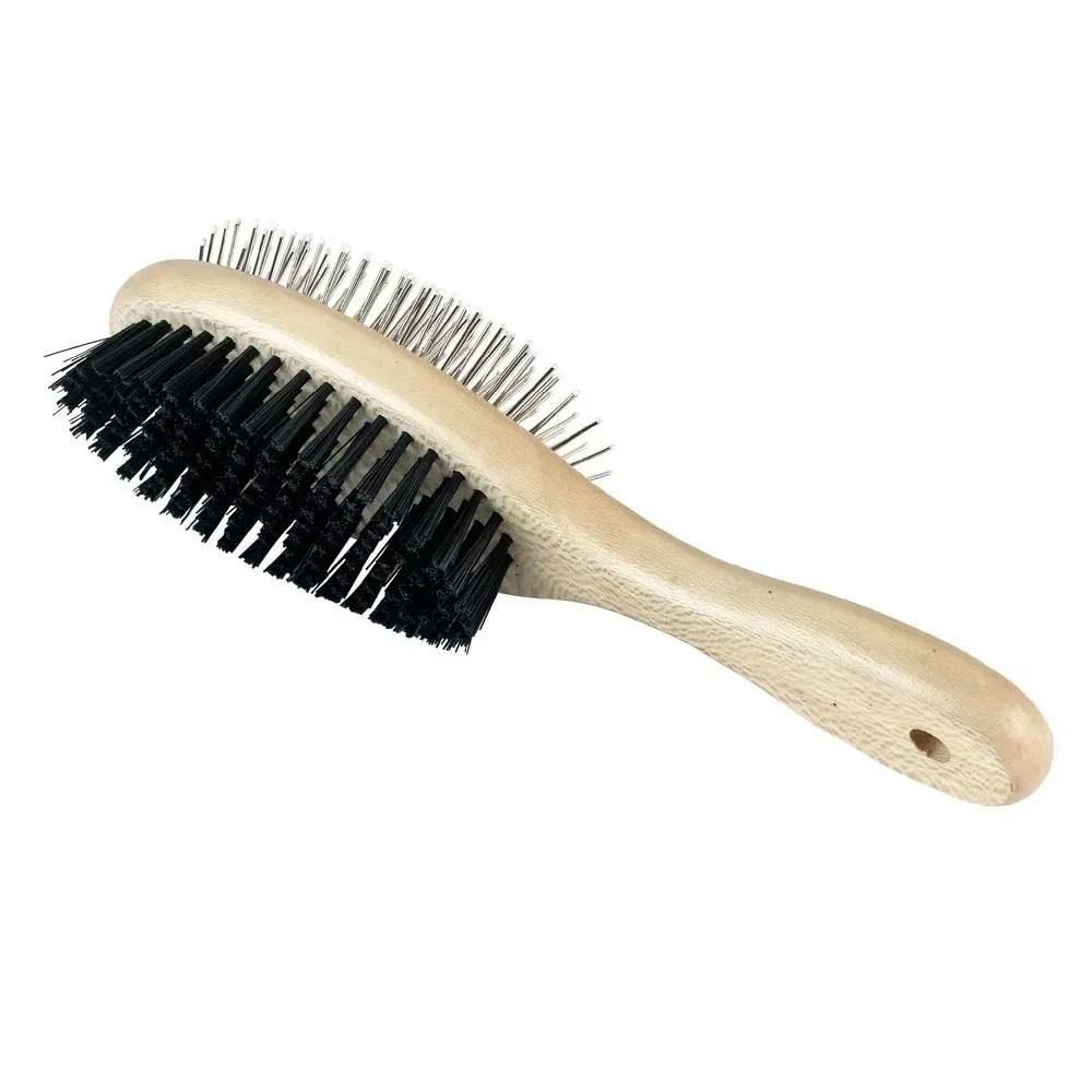 Brosse double manche bois pour chien | Truffaut