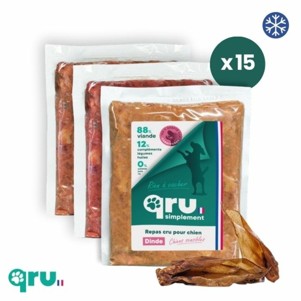 Aliment barf complet pour chien - pack gourmand - 15 sachets de 900 g ...