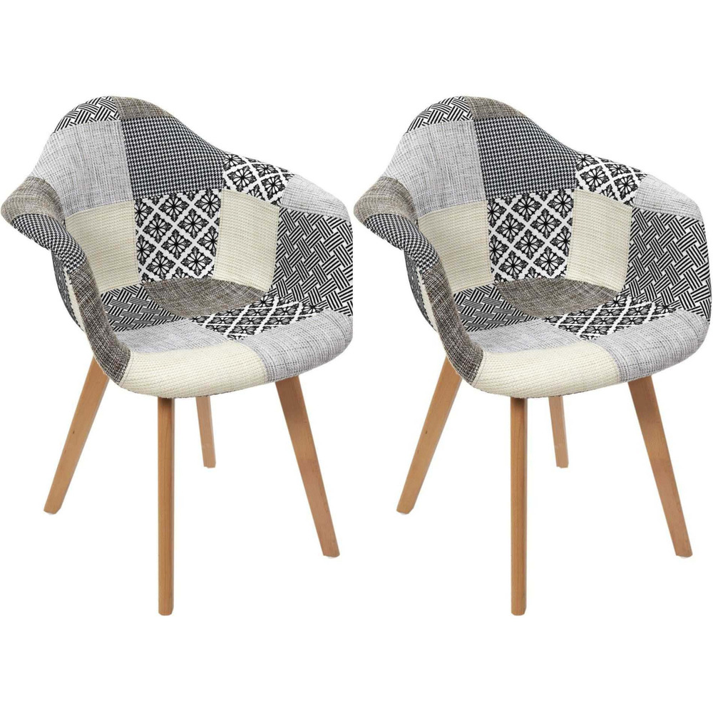 Fauteuil scandinave patchwork (lot de 2) | Truffaut