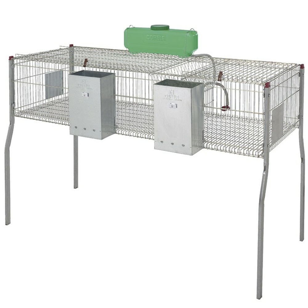 Cage pour lapins gamma 3 - plancher metal-2 compartiments | Truffaut