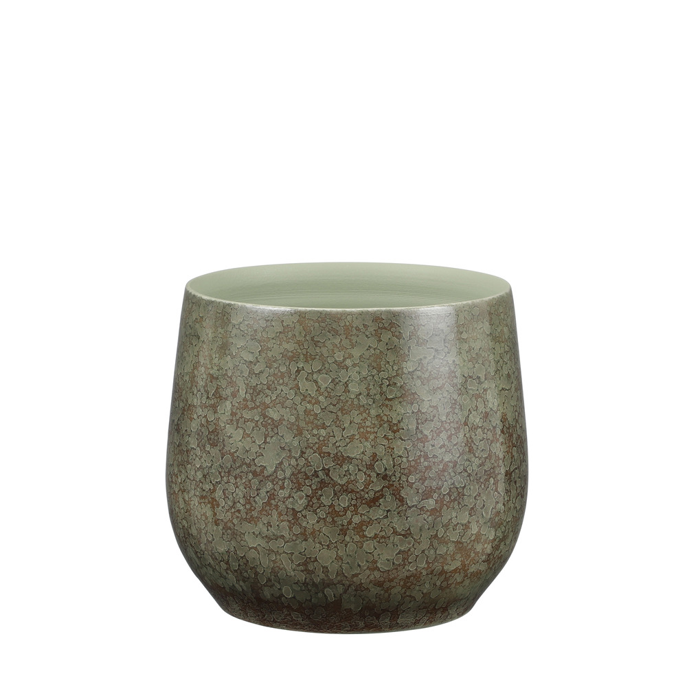 Cache-pot en terre cuite vert d29 | Truffaut