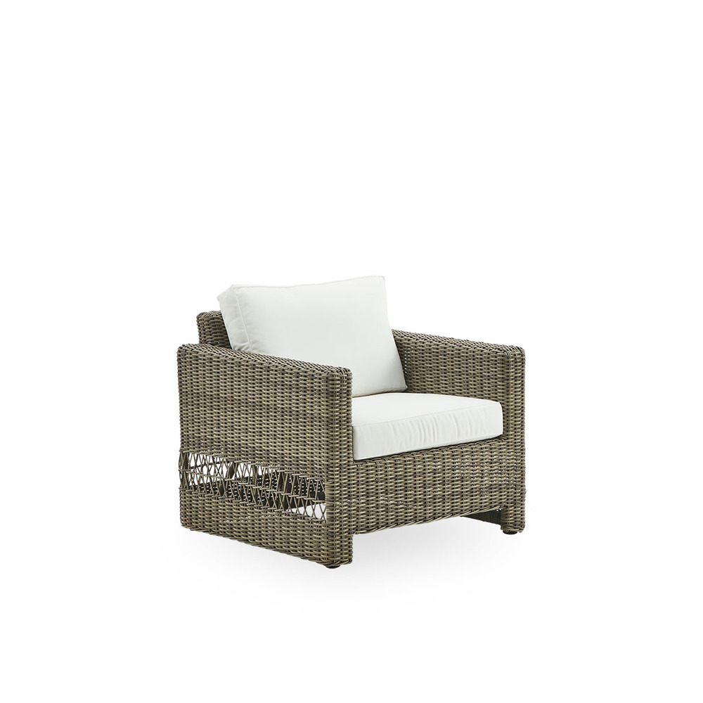 Fauteuil lounge en aluminium et fibre synthétique taupe | Truffaut