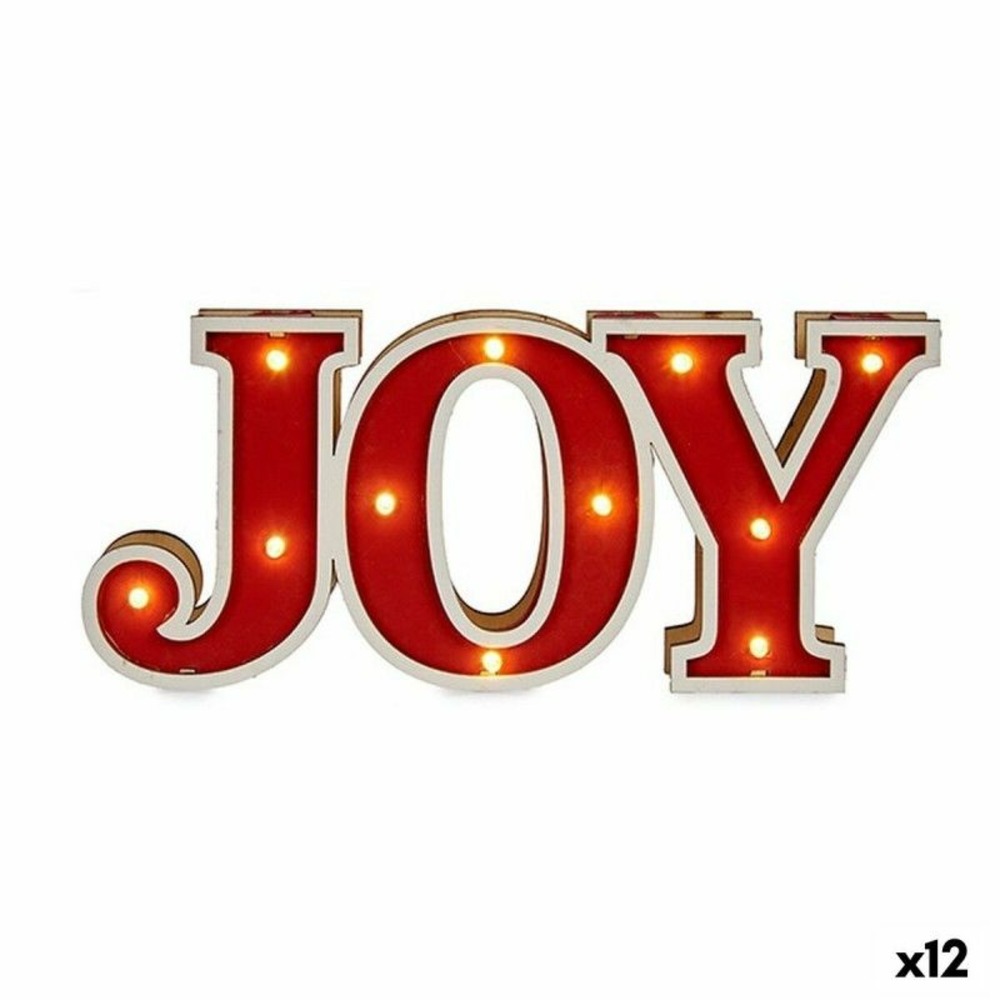 Figurine décorative joy rouge bois 3,7 x 11,5 x 26 cm (12 unités ...