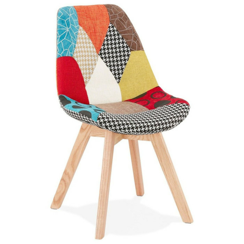 Chaise scandinave patchwork "aury" 82cm multicolore | Truffaut