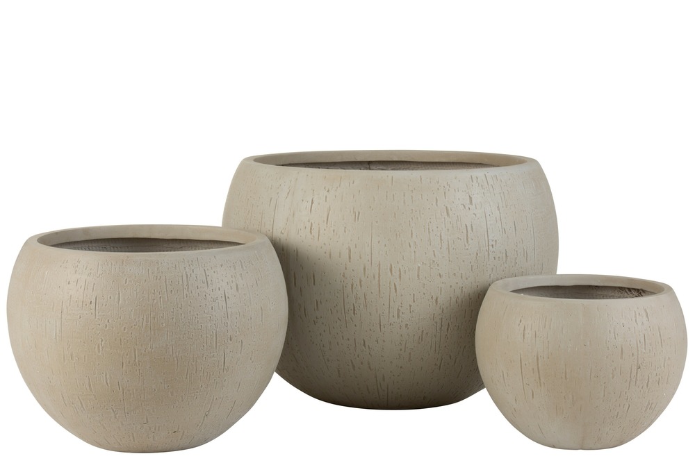 Lot de 3 cache-pots rond arg beige | Truffaut
