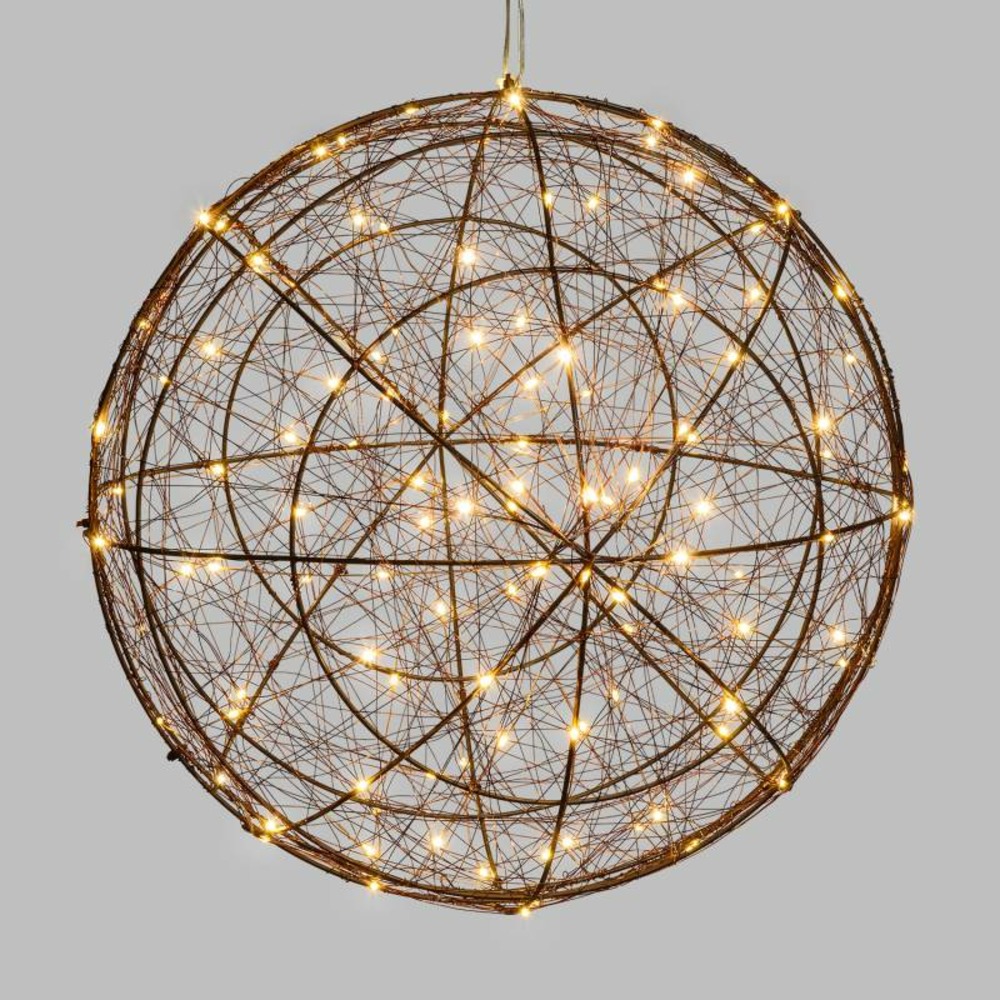 Sphère lumineuse métal 3d marron 45cm 240 micro led flash led diamond ...