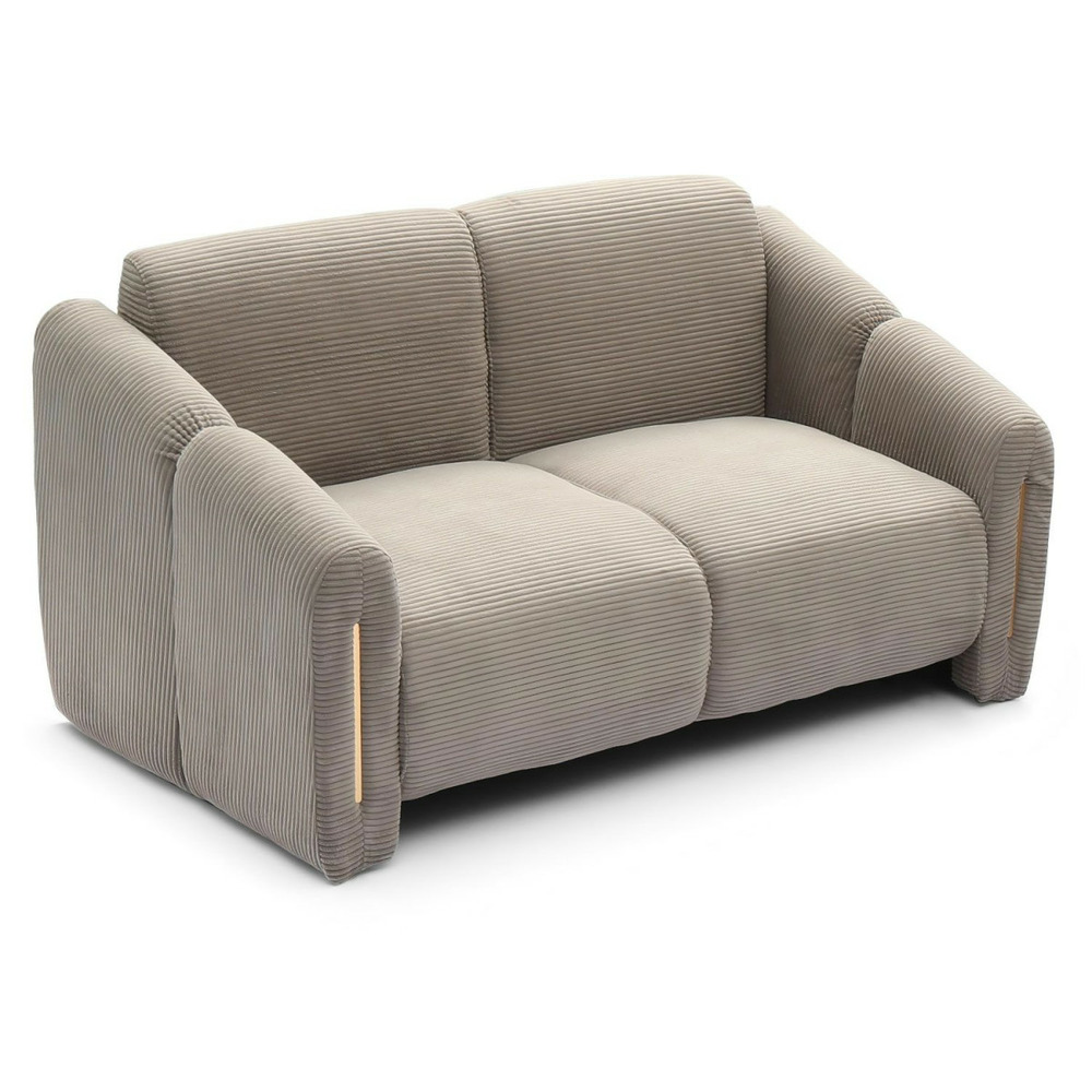 Canapé 2 places en velours côtelé "maxine" 150cm taupe | Truffaut