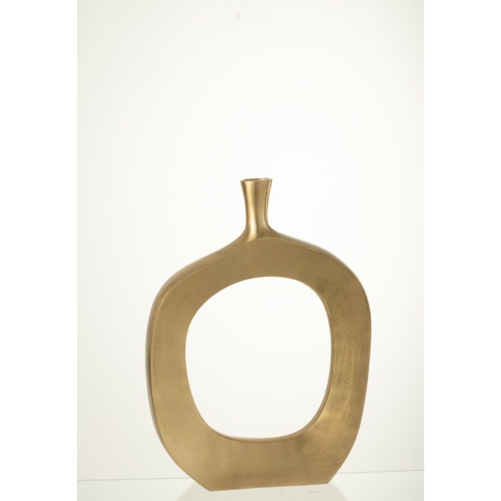 Vase troué en métal doré 40x10x55 cm | Truffaut