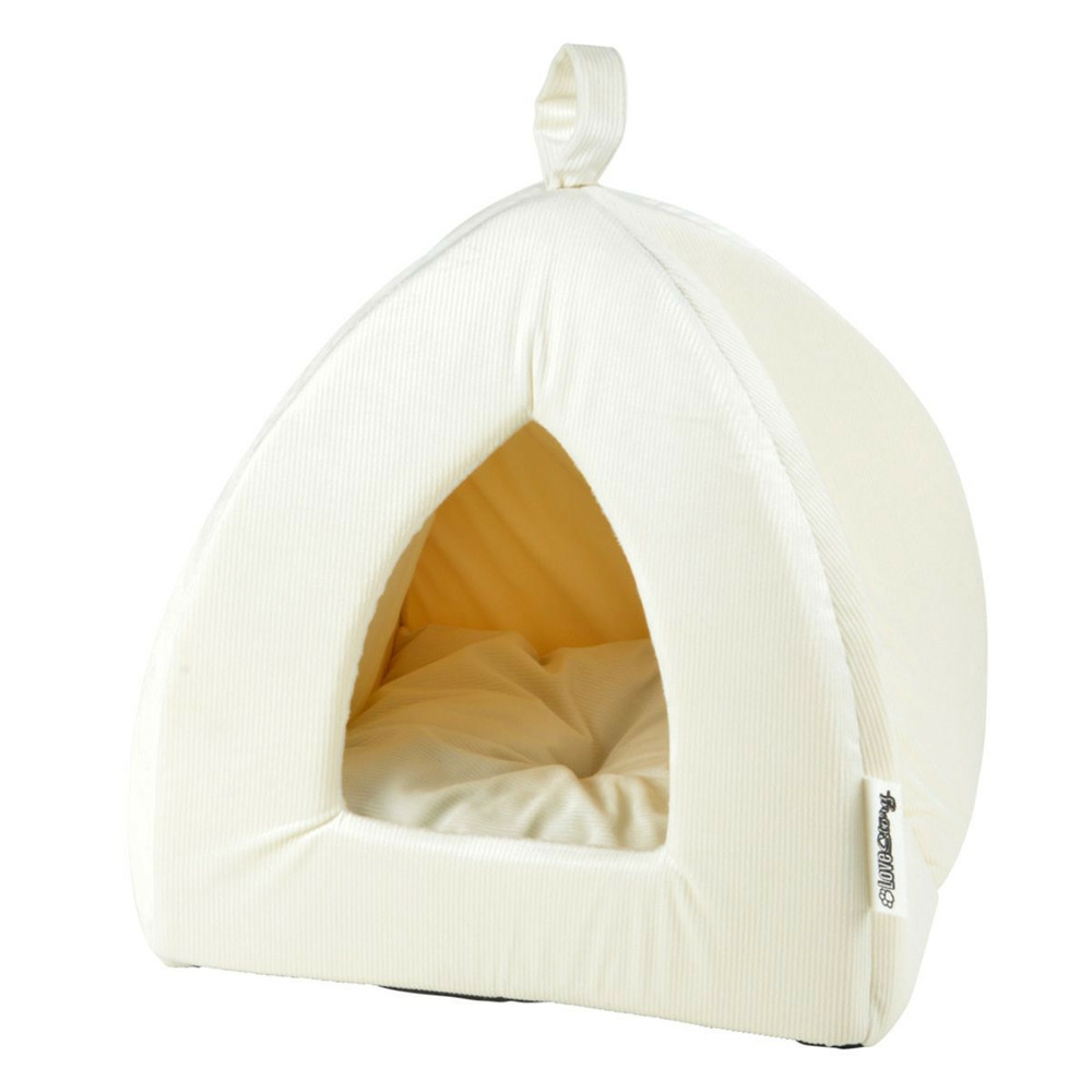 Tente pour chat velours "crafty" 38cm écru | Truffaut