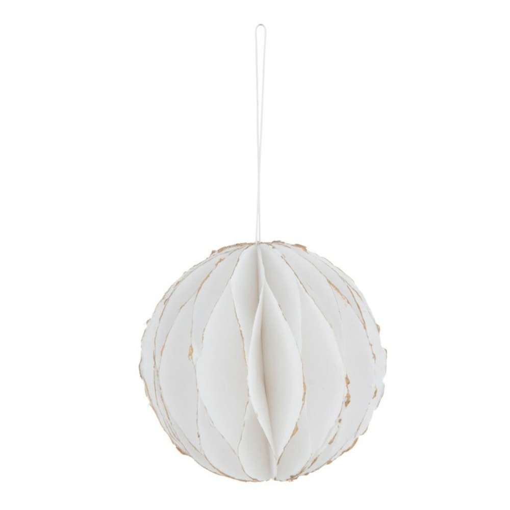 Boule à suspendre en textile blanc 13x13x13 cm | Truffaut