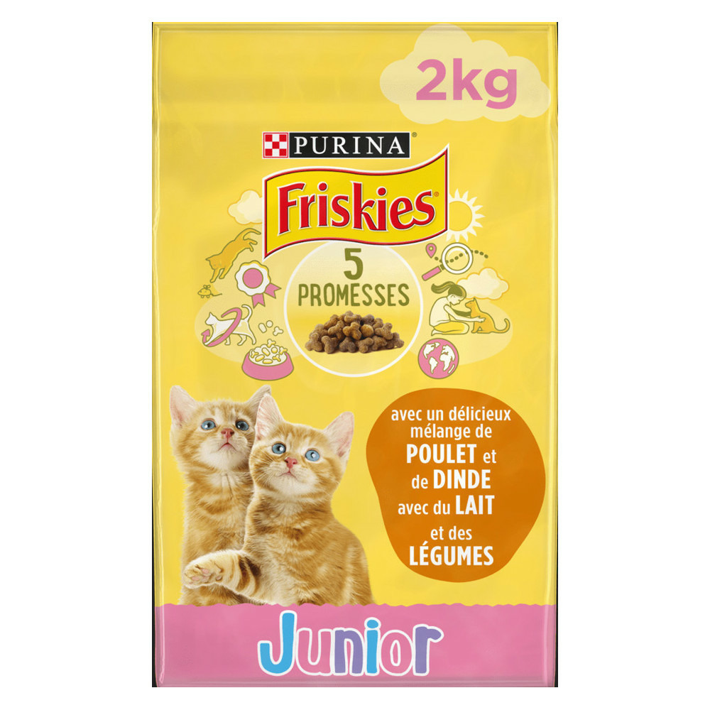 Croquettes pour chaton 2 kg mélange de poulet, dinde et du lait ...