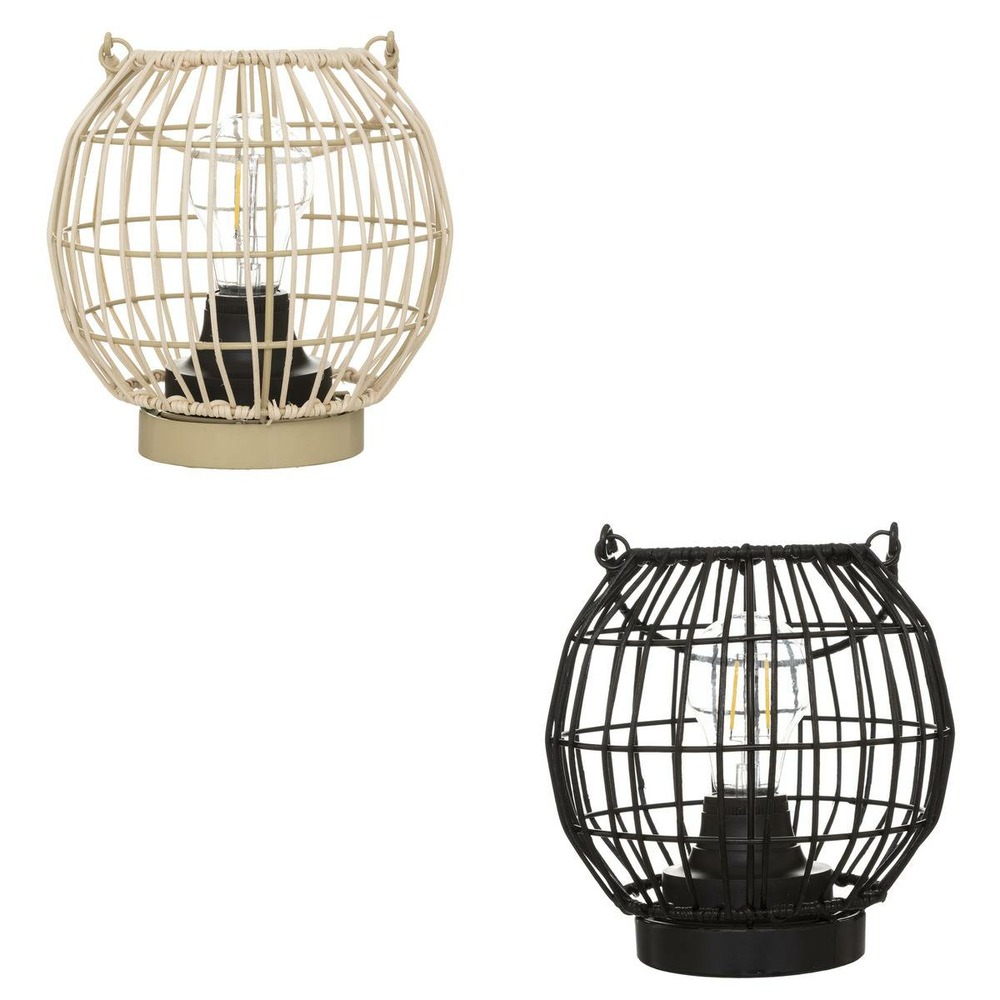Lampe led "lie" h18 box en rotin naturel | Truffaut