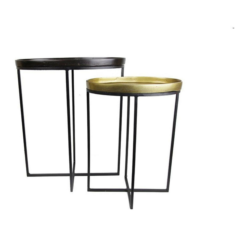 Guéridon plateau amovible (set de 2 pièces) aluminum noir - factory ...