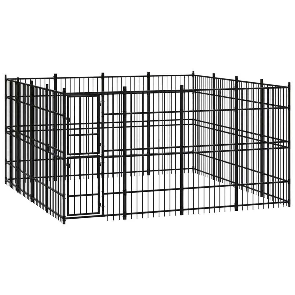Chenil cage enclos pac animaux d'extérieur pour chiens acier 14,75 m² ...
