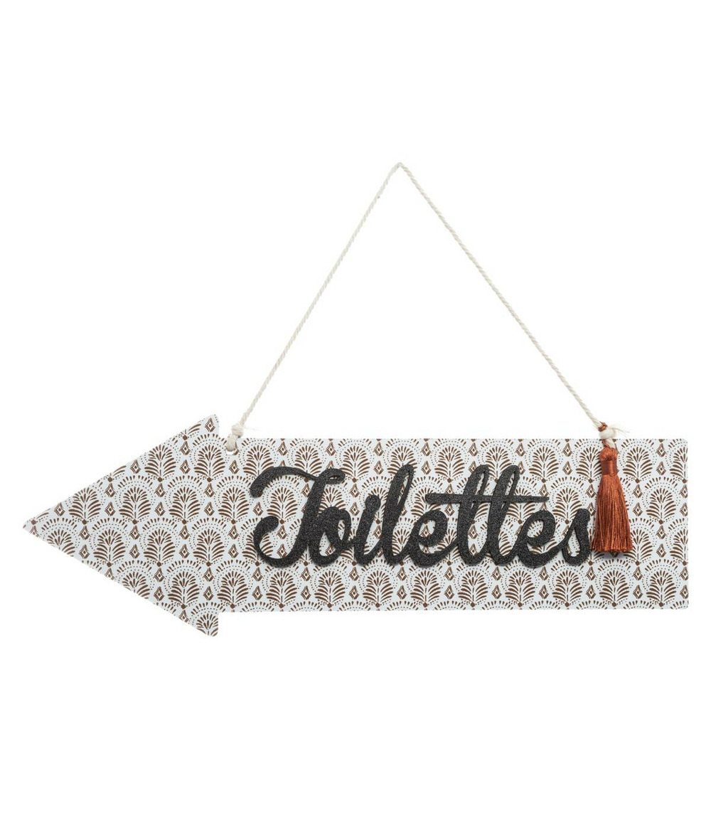 Plaque de porte flèche en bois 45 x 15 cm | Truffaut