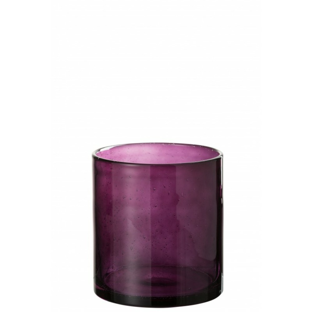 Photophore rond bulles verre mauve small | Truffaut