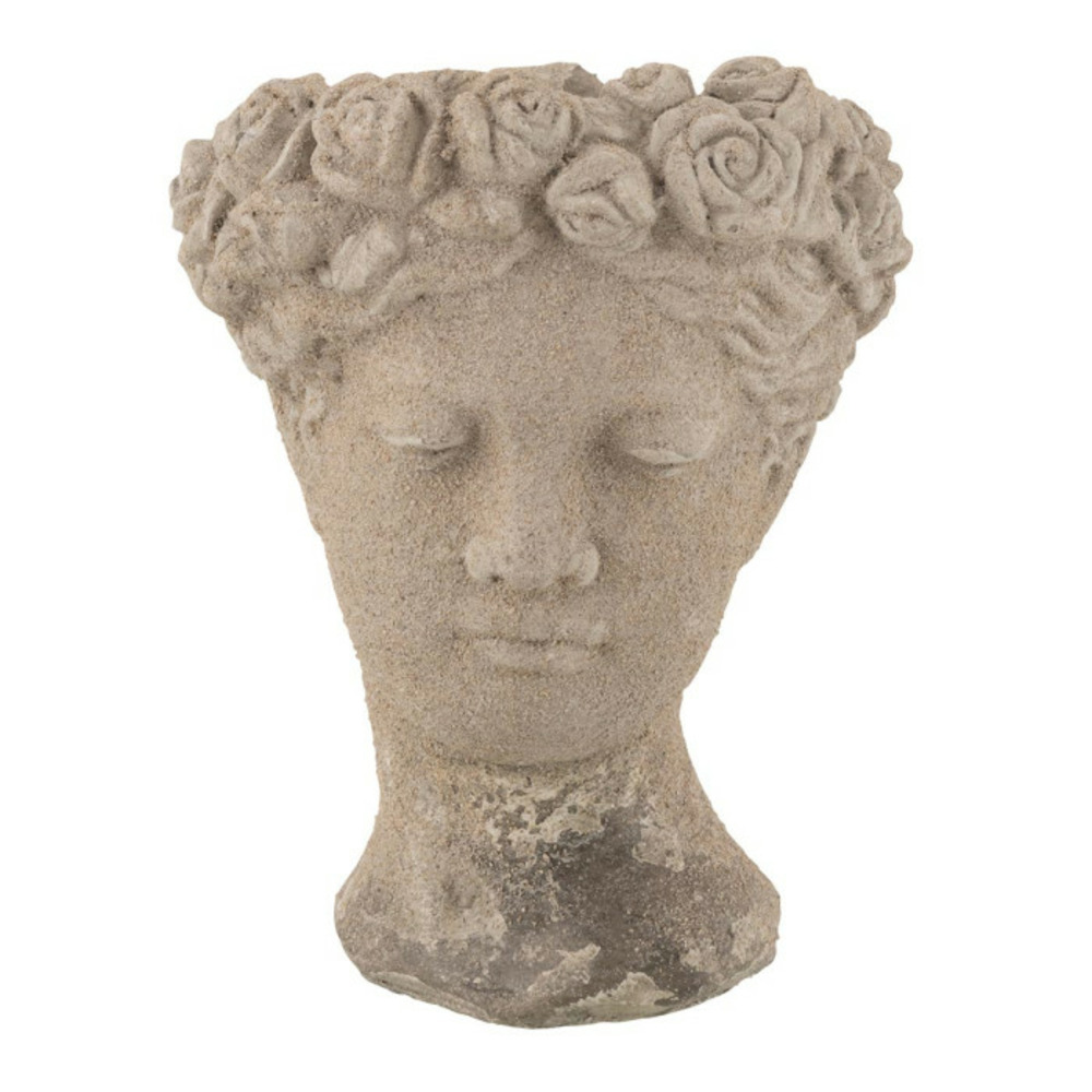 Cache-pot visage "antique" 27cm naturel | Truffaut