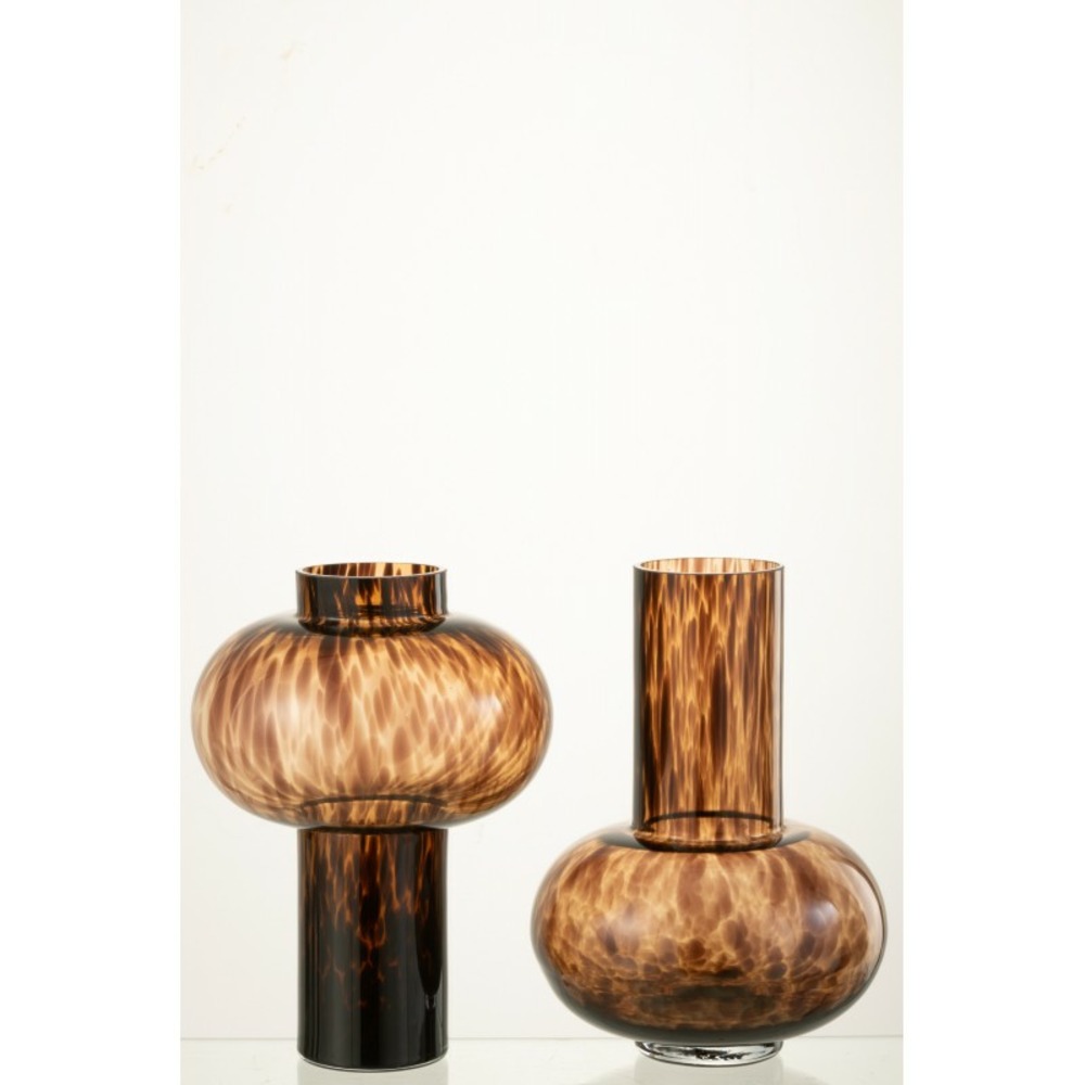 Set de 2 vases en verre marron 19x19x25 cm | Truffaut