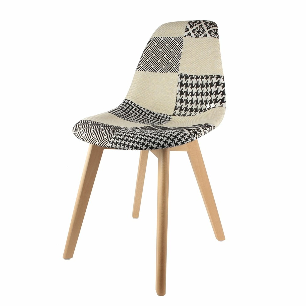 Chaise scandinave patchwork - h. 85 cm - noir et blanc | Truffaut