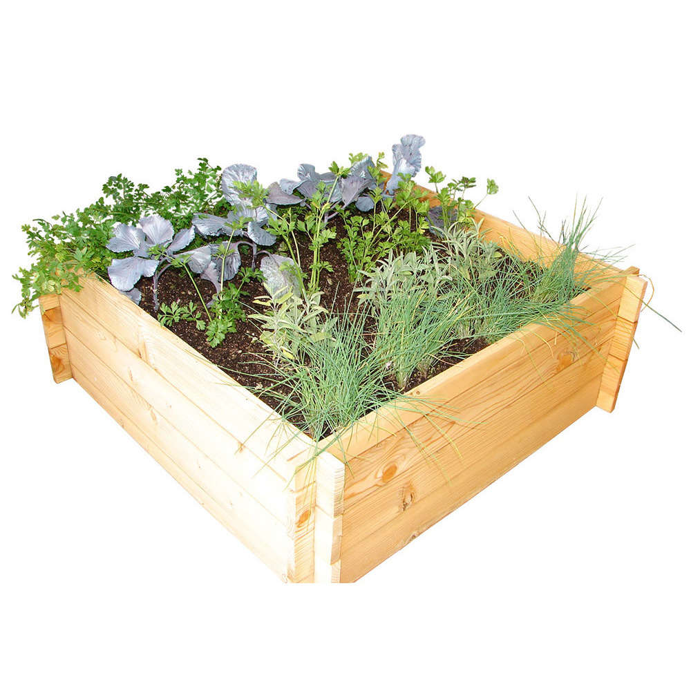 Carré potager en bois massif certifié FSC® - L.100 x l.100 x H.40cm ...