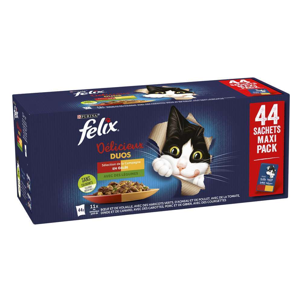 Boîte de Felix Délicieux Duos en Gelée - lot de 44x85g Felix | Truffaut