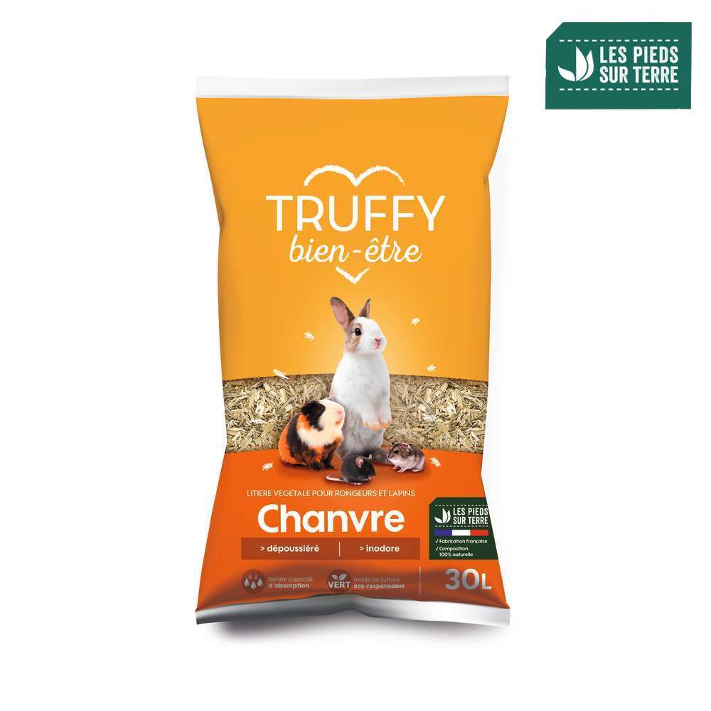 Litière végétale de chanvre pour rongeurs et lapins 30 l Truffy Bien ...