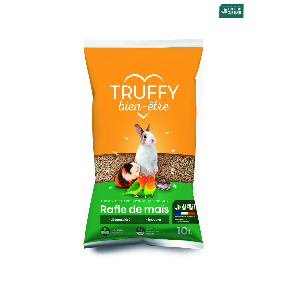 Litière végétale de maïs Truffy bien être 10L Truffy Bien Etre | Truffaut